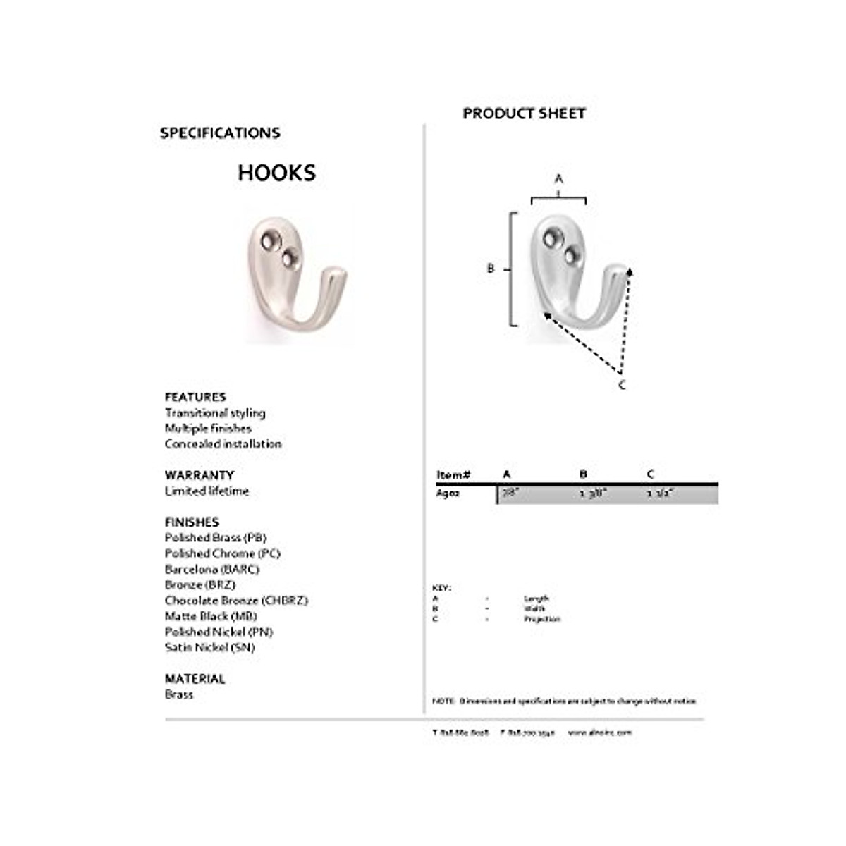 Alno A902-PN Robe Hooks Robe Hooks Transitional , Polished Nickel, 1-3/8"