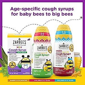 Zarbee's Kids Cough + Immune Day/Night Value Pack for Children 2-6 with Dark Honey, Vitamin D & Zinc, 1 Pediatrician Recommended, Drug & Alcohol-Free, Mixed Berry Flavor, 2x4FL Oz