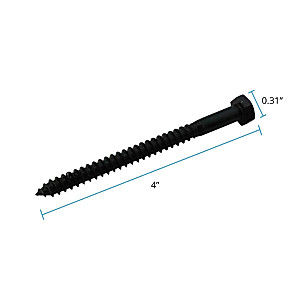 Renovators Supply Manufacturing Steel 5/16 X 4 Inches Lag Bolts Screw with Black Zinc Plated, Hex Head Leg Screw-(1 Unit), Imperial Measurement and External Hex System Pack of 100
