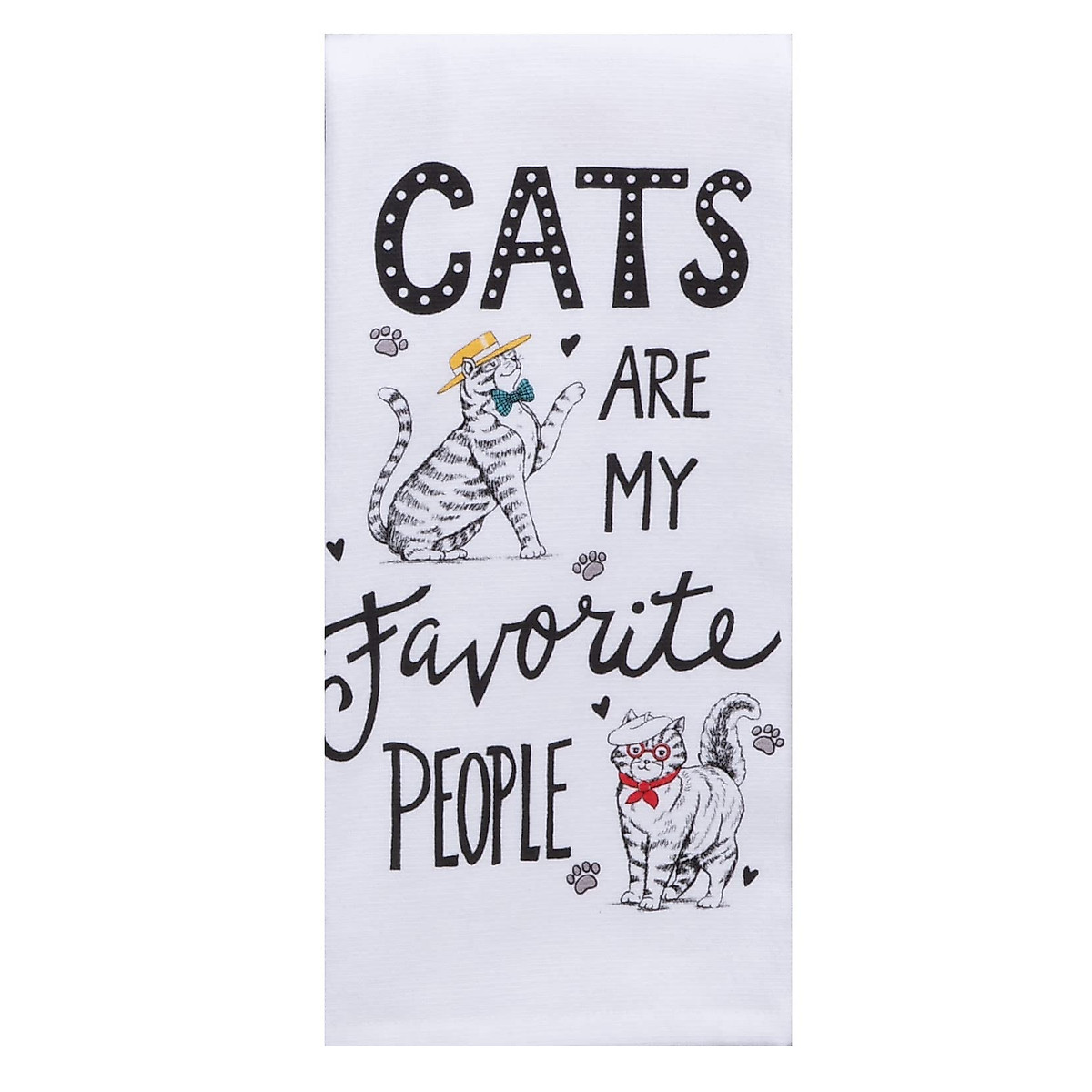 Kay Dee Designs Pet Lovers Only Terry Kitchen Towel, Cats are My Favorite People, White