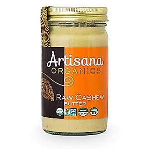 Artisana Organics Raw Cashew Butter - No Sugar Added, Vegan and Paleo Friendly, Non GMO, 14oz Jar
