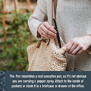 SABRE Pepper Spray Pen, 15 Bursts, 8-Foot (2-Meters) Range, UV Marking Dye, Cone Spray Pattern, Clips to Pockets For Instant Access