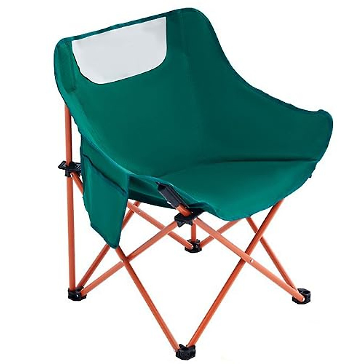 Kvittra Portable Camping Chair, Breathable Cushion Construction 2 Side Pockets Aluminum Frame Camp Chair with Carry Bag Compact and Lightweight Folding Chair for Backpacking and Camping