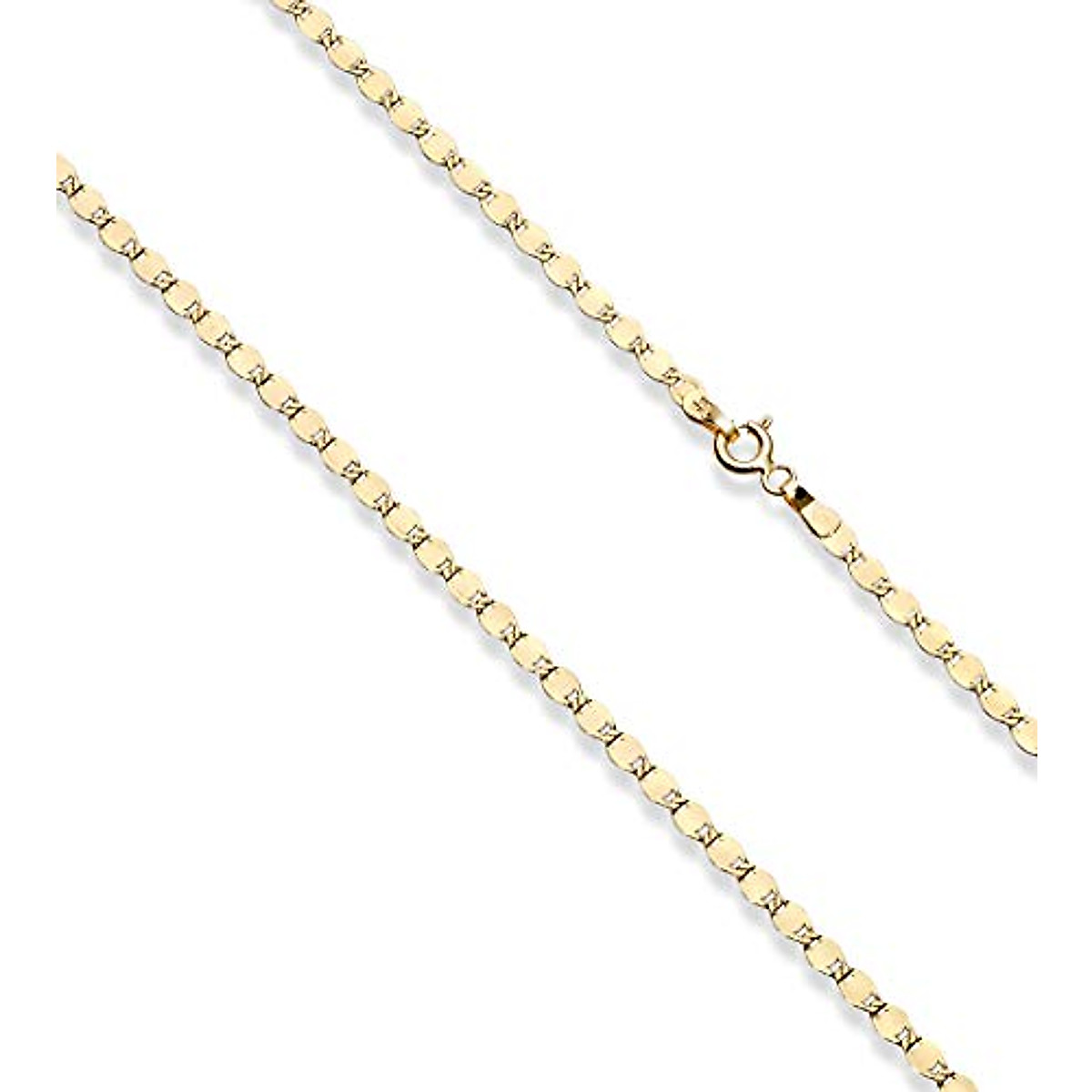 Miabella 18K Gold Over 925 Sterling Silver Italian Sparkle Mirror Link Chain Necklace for Women Teen Girls, Made in Italy (Length 20 inch)