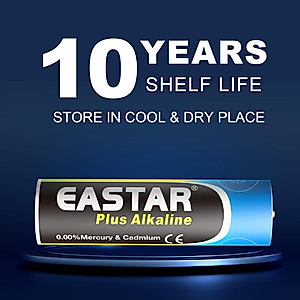 EASTAR BTS AAA Batteries with Maximum Power, Extra Long-Lasting Triple AAA Batteries 10-Pack, Leak-Proof Design, 10 Years Shelf Life, 1.5V LR03 Alkaline Batteries for Home and Office Devices