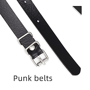 Bodiy Punk Waist Chain Belts Leather Gothic Layered Heart Love Rave Belly Body Chains Jewelry for Women Sexy (Black-1)