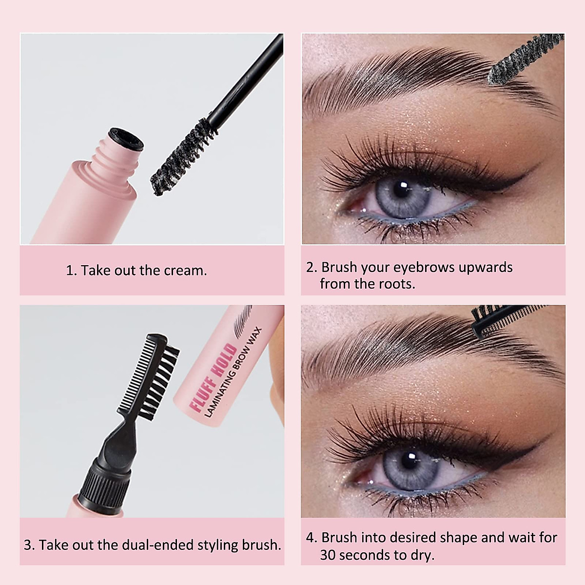 Erinde Clear Eyebrow Sculpt Gel, Brow Fix Gel, Waterproof Sweat-Proof Eye Brow Styling Wax, Long Lasting Eye Brow Makeup for Lamination Effect