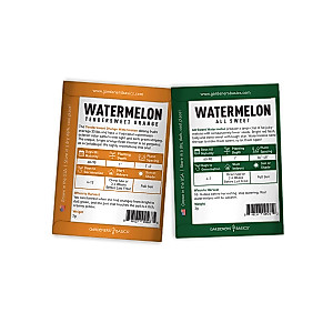 Watermelon Fruit Seeds for Planting Home Garden 5 Variety Packets - Crimson Sweet, Jubilee Improved, Tendersweet Orange, Charleston Grey, and All Sweet Watermelon Seed Packs by Gardeners Basics