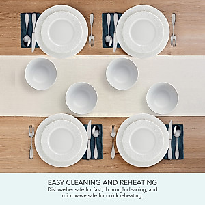 Pfaltzgraff Jules 12 Piece Dinnerware Set, Service for 4 White