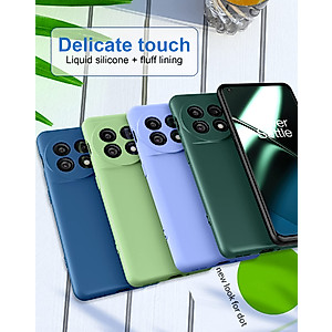 Foluu Silicone Case for OnePlus 11, Liquid Gel Rubber Bumper Case with Soft Microfiber Lining Cushion Slim Hard Shell Shockproof Protective Cover for OnePlus 11 5G 2023 (Blue)