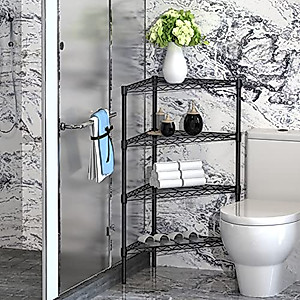 pouseayar 8-Tier NSF Metal Corner Shelf Wire Shelving Unit - 400lbs Capacity, Adjustable, with Leveling feet - Ideal for Garage, Kitchen, and More - 20" L x 20" D x 82" H - Triangle-Shape - Black