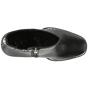 KARL LAGERFELD PARIS Women's Peppy Lug-Sole Zip-up Fashion Boot, Black, 10