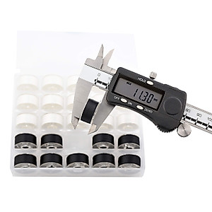 Simthread 25pcs 15White+10Black Prewound Bobbin Thread Size A Class 15 (SA156) 60WT with Clear Storage Plastic Case Box 70D/2 for Brother Embroidery Thread Sewing Thread Machine DIY