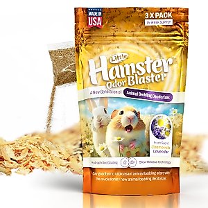 Little Hamster Odor Blaster | a New Generation Of Animal Bedding Deodorizer | Unique Formula for Slow Release | Natural Fresh Scent - Lavender & Chamomile | Up to 15 Weeks Supply | 3 x 0.5oz bags