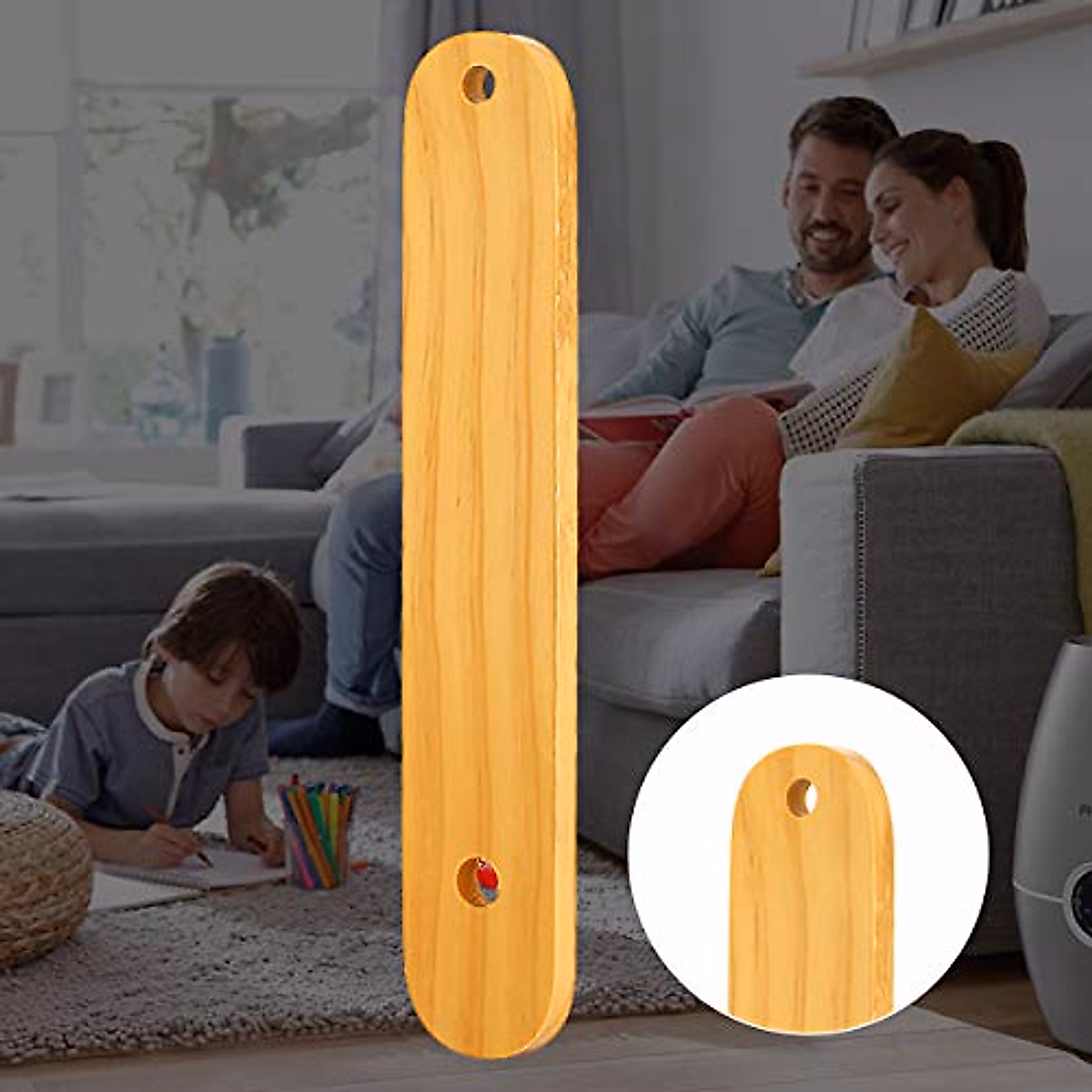 defull Extra Large 10.5-Inch Wood Thermometer Wall Thermometer Wooden Indoor Thermometer with Double Scales ℉&℃ Household Thermometer for Home Office Warehouse Greenhouse