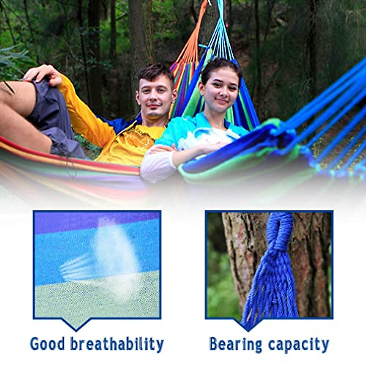 Vnewone Hammock with Stand 2 Person Heavy Duty Portable Hammock Stand with 9 FT Space Saving Steel Stand Portable Carrying Case Weather-Resistant Finish for Outdoor or Indoor Patio Backyard Garden