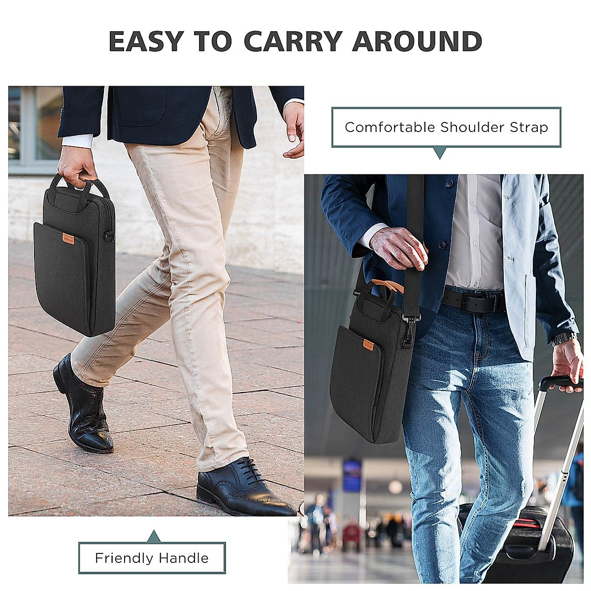 NIDOO Tablet Shoulder Bag 10 inch for 11" iPad Pro M4 M2 / 11" 10.5" 10.9" iPad Air M2/ 10.9" iPad 10 9 8, Laptop Sleeve Computer Carrying Case for 10" Surface Go 3/ Samsung Galaxy Tab A8/10.6" Lenovo