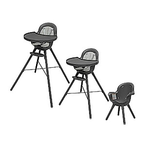 Boon GRUB Adjustable Baby High Chair - Convertible High Chair and Toddler Chair - High Chairs for Babies and Toddlers 6 Months to 6 Years - Dishwasher Safe - Gray