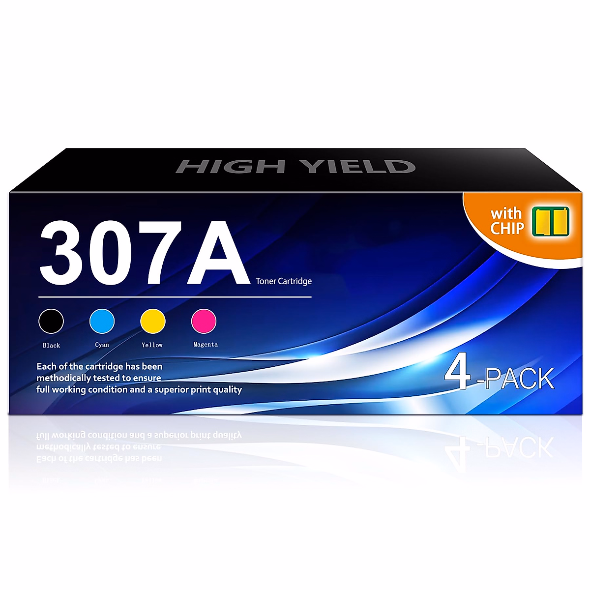 4 Pack (1BK+1C+1Y+1M) 307A | CE740A CE741A CE742A CE743A Remanufactured Toner Cartridge Replacement for HP Color Professional CP5225 CP5225n CP5225dn Printer -by Leadyink