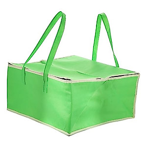 BUGUUYO 1pc Bag Insulated Grocery Cooler for Car Cooler Baskets Car Cooler Drink Carrier for Take- Out Weighing Bottle Insulated Lunch Tote Waterproof Tote Green Non-Woven Fabric