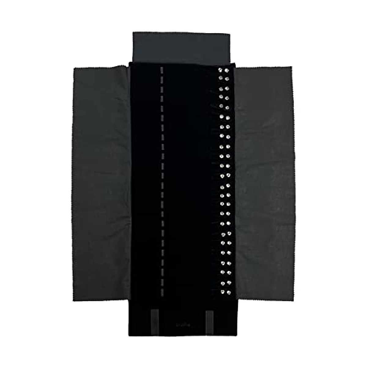 UnionPlus Velvet Travel Jewelry Roll Bag Organizer for Necklaces Bracelets, Extra Large Black with Elastic Band for Necklaces Only