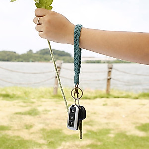 Dannwlot 6pcs Boho Macrame Wristlet Keychain for Women Car Key Holder Lanyard Keyring Strap Wallet Pendant Teacher Mother's Day Gift