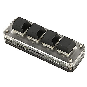 USB Mini 4 Button Keyboard, RGB Mechanical Gaming Keyboard, HID Programmable Keyboard for Laptop Desktop, PC, Surface Pro, Laptop