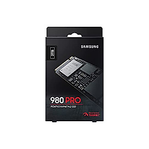 SAMSUNG 980 PRO SSD 2TB PCIe NVMe Gen 4 Gaming M.2 Internal Solid State Drive Memory Card + 2mo Adobe CC Photography, Maximum Speed, Thermal Control MZ-V8P2T0B/AM