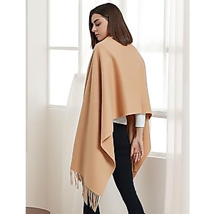 Novawo Wool Shawl Large Thick Pashmina Travel Scarf Winter Wraps for Women