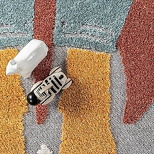 nuLOOM Journee Rocket Ship High-Low Kids Tasseled Area Rug, 4x6, Multi