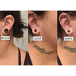 Cisyozi 00G Plugs Gauges Tunnels Earrings Ultra Thin Silicone Plastic Ear Skin Flexible Flesh Clear Tunnel Expander Stretching Gauge Earlets Plugs Gauges Kit Earlets Retainer for Women Men 00G(10mm)