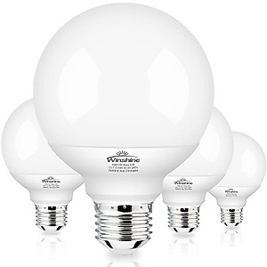 winshine G25 LED Globe Light Bulbs for Bathroom, 60 watt Equivalent Vanity Light Bulbs E26 Base 2700K Warm White CRI85+ Ideal for Makeup Mirror, Bathroom, Bedroom,Dressing Room NO-Dimmable 4 Pack