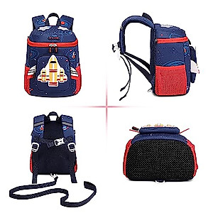 MUSEVOS Toddler Backpack, Neoprene Kids Backpack for Boys Girls,Airplane