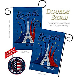 Ornament Collection Bastille 14th July Garden Flag Set Wood Dowel Regional Day French National CelebrationFrance Country House Decoration Banner Small Yard Gift Double-Sided, Made in USA