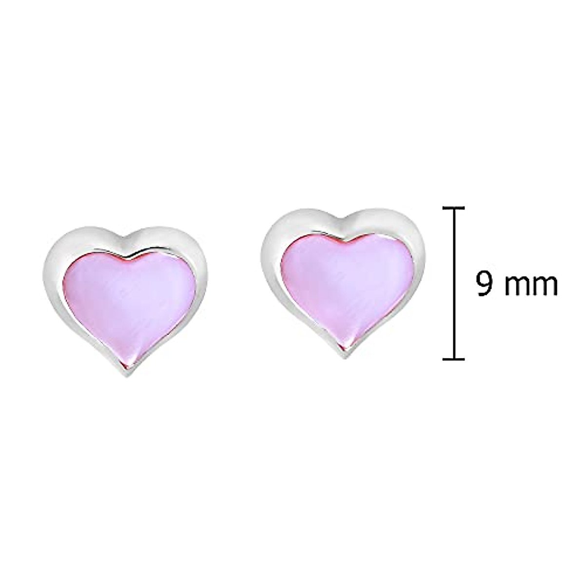 AeraVida Trendy Barbie Pink Heart Mother of Pearl.925 Sterling Silver Stud Earrings