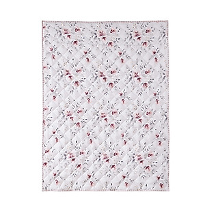 Levtex Baby - Adeline Toddler Bed Set - Blush, Pink, Grey and White - Classic Floral - 5 Piece Set Includes Reversible Quilt, Fitted Sheet, Flat Sheet, Pillow Case, Decorative Pilow