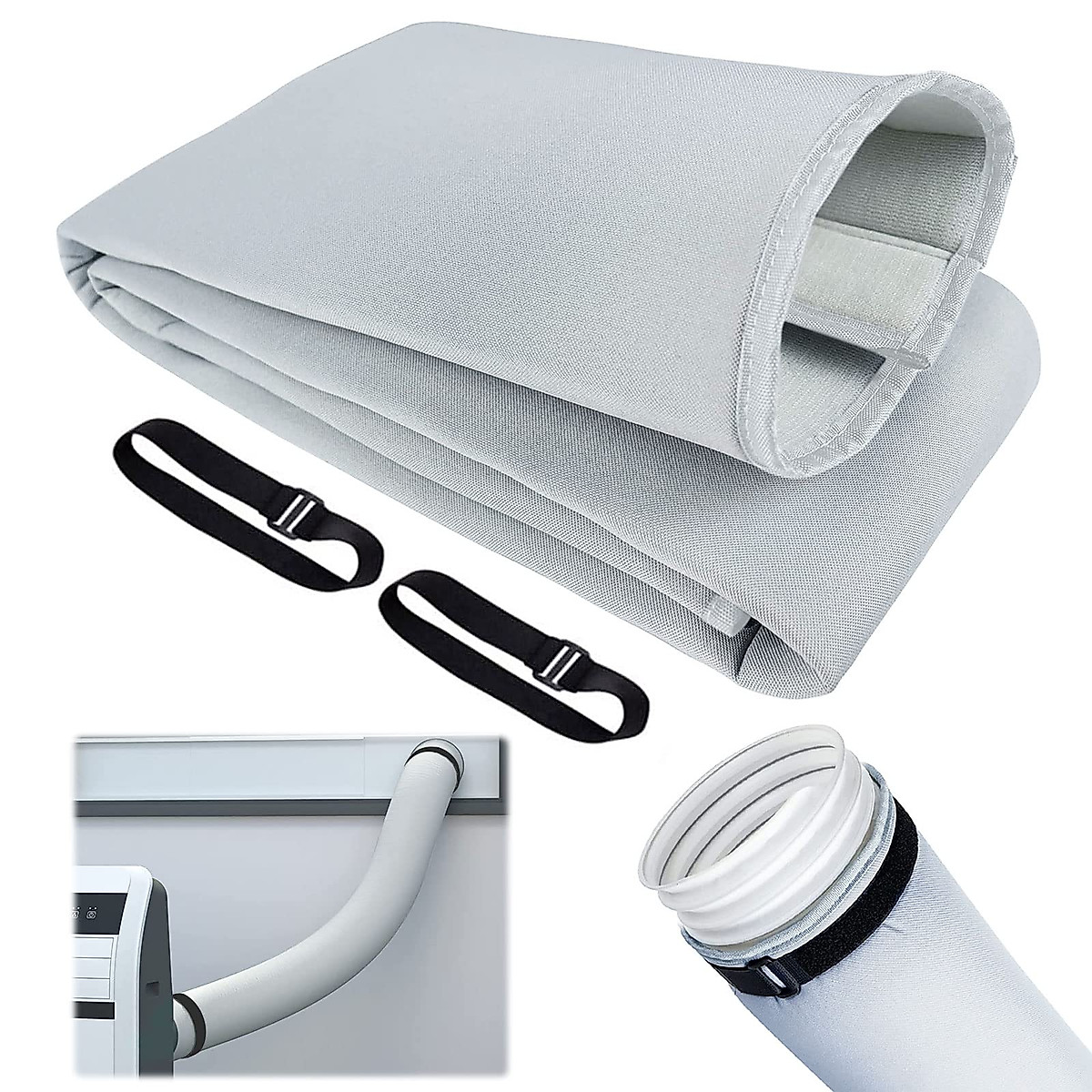 Lanathel Portable Air Conditioner Hose Cover Wrap, Universal Portable Ac Hose Insulation Sleeve, Fit 5" & 5.9" Diameter Air Conditioner Exhaust Hose Cover, Air Conditioner Parts & Accessories, 59" L