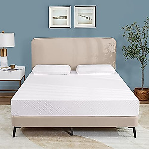 IULULU Memory Foam Mattress 10 Inch Full Size, Medium Firmness Mattress with Fabric Cover, Gel Foam Infused, CertiPUR-US Certified, Suitable for College Dorm, White (CJ-M10-F)