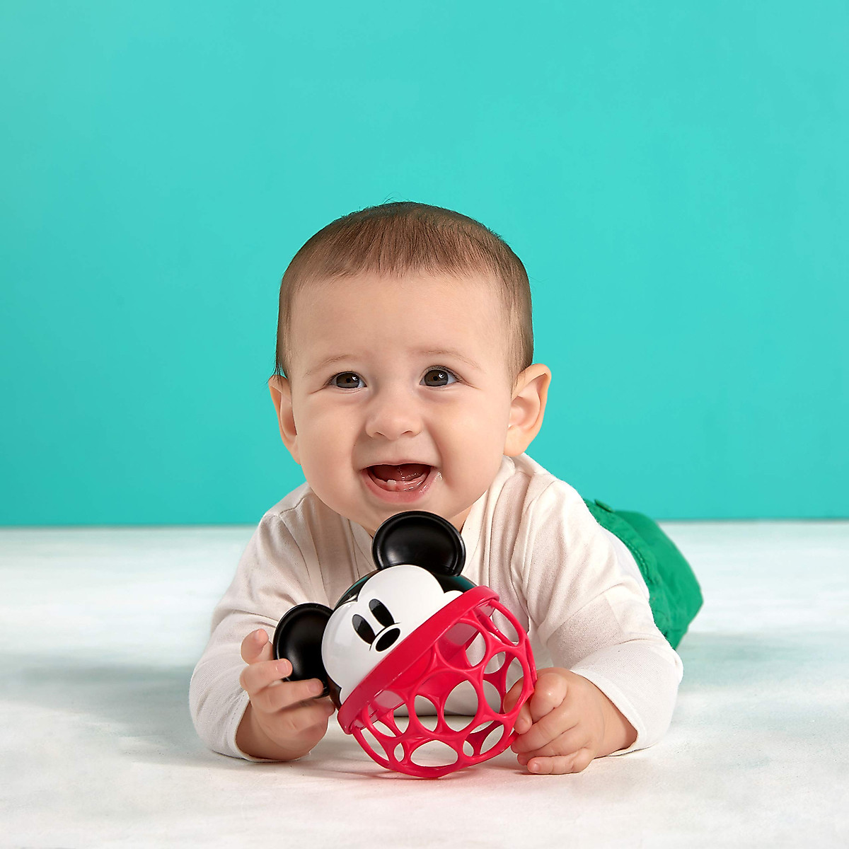 Bright Starts Disney Baby Minnie & Mickey Mouse Rattle Along Buddy Easy-Grasp Toy, Ages Newborn +