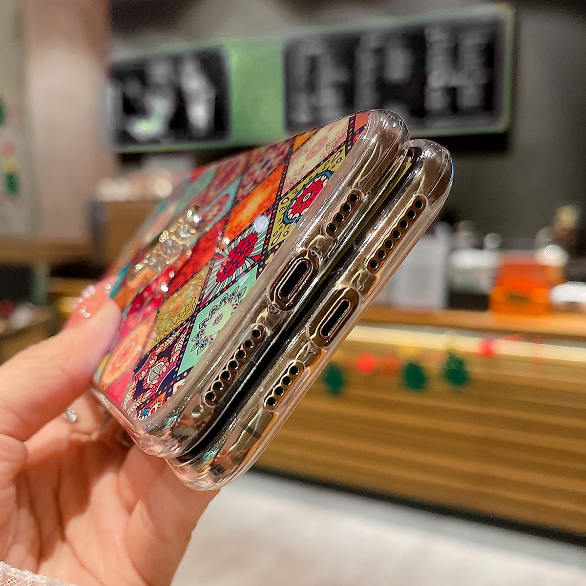 Case for Samsung Galaxy Note 20 Ultra (6.9-inch) Girls Women Cute Floral Slim Shockproof Protection Cover with Gold Ring Stand Mandala Ethnic Style Phone Case