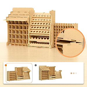 Bucasso Plastic Modeling Tool Storage Large Capacity Paint Combination Rack MDF Material Paint Box Holds 211 Paint DIY Tinting Ink Bottle Durable, Suitable for Tamiya/Mr.Hobby/Vallejo/Citadel GK PS