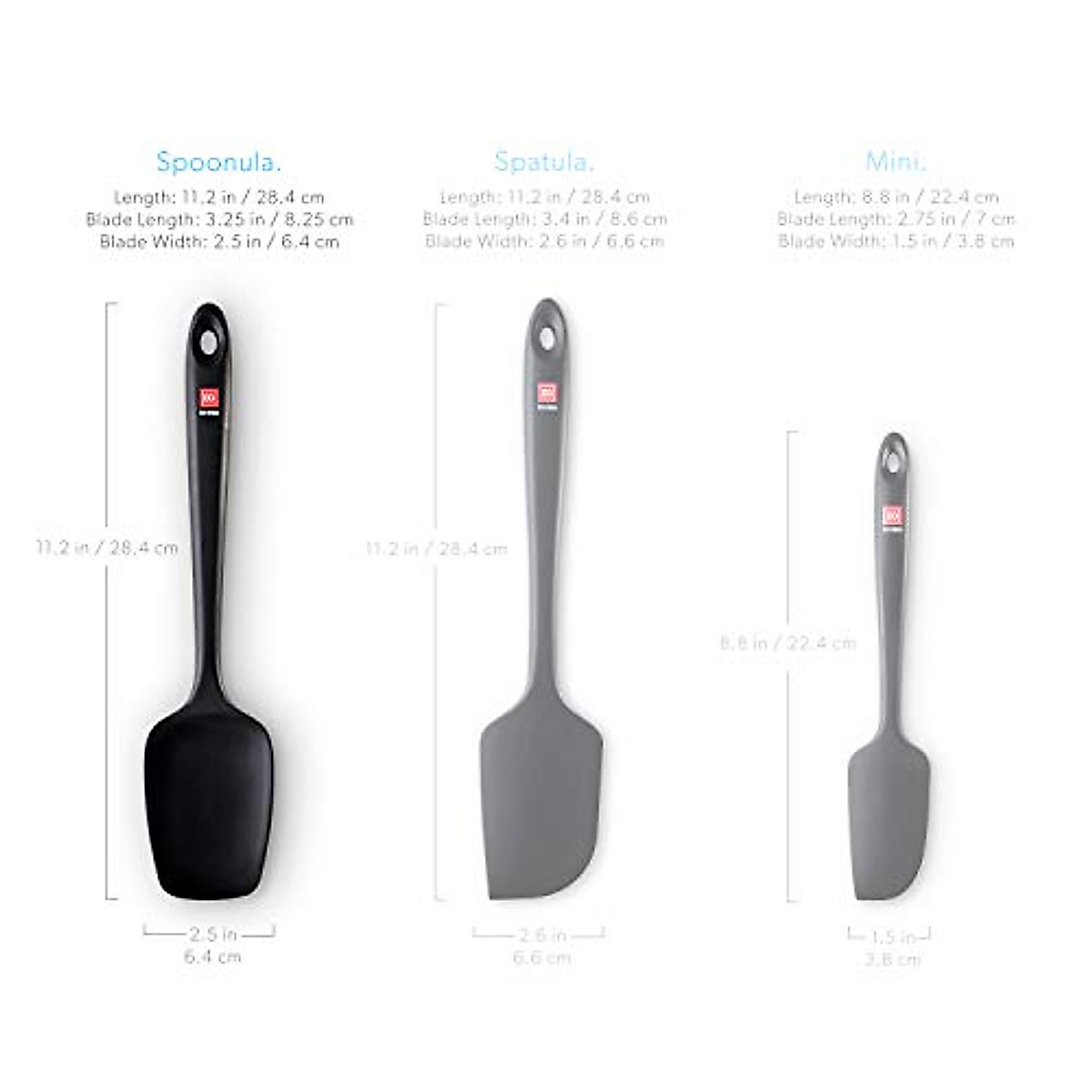 DI ORO Seamless Series Silicone Spoon Spatula - BPA Free Pro-Grade Non-Stick 600ºF Heat-Resistant Rubber Spoonula - Versatile Silicone Kitchen Scraper Utensil for Baking and Cooking (Black)