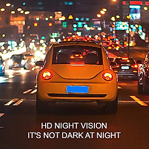 3.5 Inch IPS Screen Car Dash Cam, 1080P FHD DVR Dash Cam Front and Rear, 170° Wide Angle Dashboard Camera, Night Vision, Loop Recording, Dash Camera for Cars, Parking Monitor, Built in G-Sensor (A)