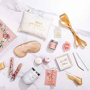 Happy Birthday Gifts for Women Spa Set Gift Basket for Best Friends Mom Unique Birthday Box Gifts for Sister Girlfriend Teacher Female Her Bday Wine Tumbler for Woman Who Has Everything