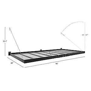 NewAge Products Pro Series Black 4 ft. x 8 ft. Wall Mounted Steel Shelf, Garage Overheads, 40400