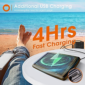 addlon 54(48+6) FT Solar String Lights Outdoor Waterproof with USB Port & Remote Control Solar Patio Lights Long Last for 20+Hrs Dimmable Solar Power LED Bulbs for Porch Garden Market Bistro