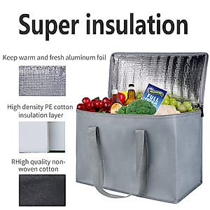 musbus Insulated Car Trunk Organizer, Storage Collapsible Multi Compartment Car Organizer, SUV Trunk Organizer, Non Slip Bottom, Adjustable Securing Straps, Foldable Cover Grocery shopping bags,