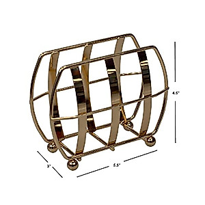 Home Basics Indoor Outdoor Lyon Napkin Holder for Kitchen Countertop | Dinner Table | Indoor & Outdoor Use | Storage and Organization, Rose Gold