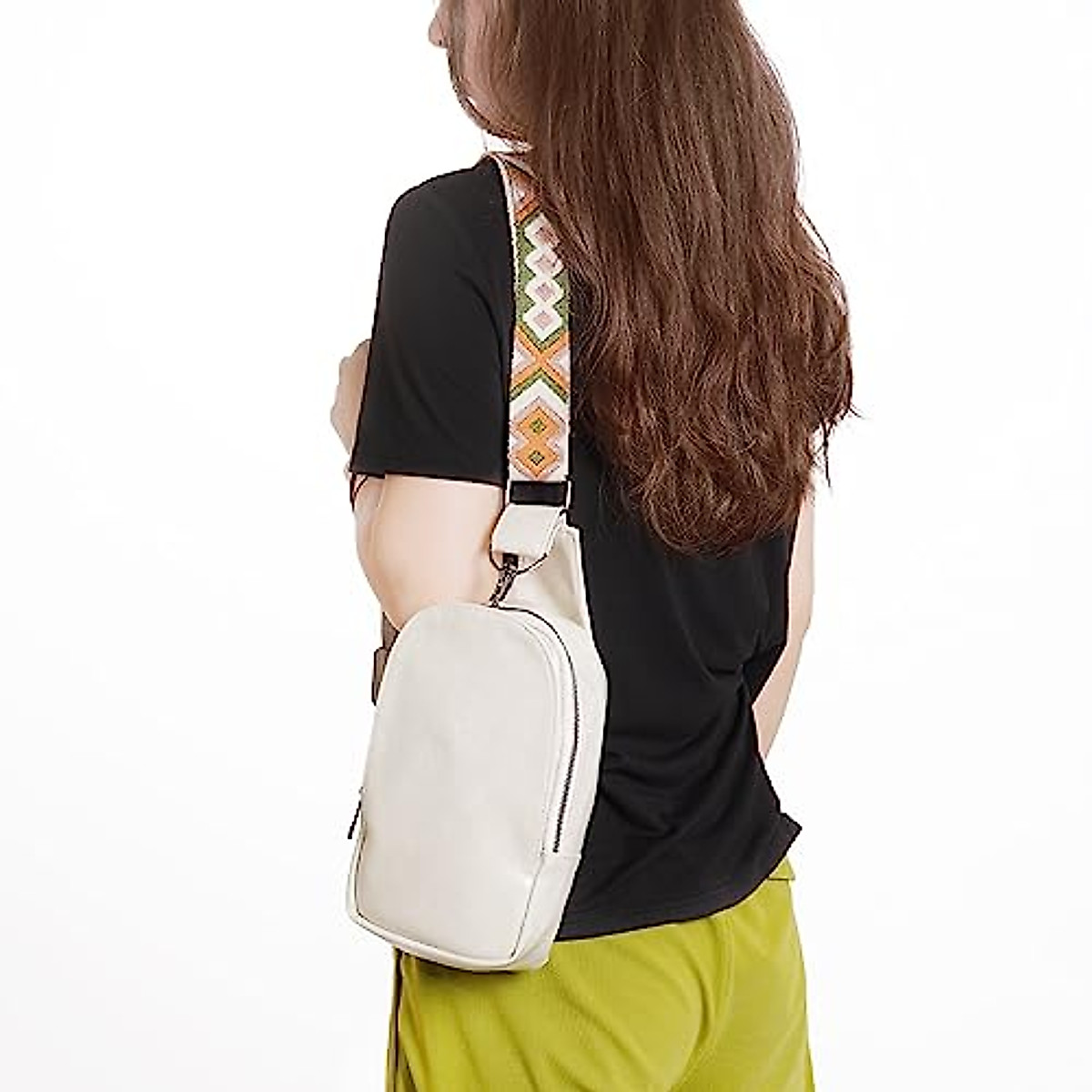 baotongle Crossbody Sling Bag for Women Trendy Small Crossbody Sling Backpack Multipurpose Chest Bag for Women Cycling (Beige)