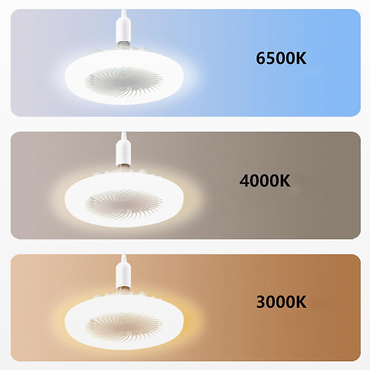 FRJINIE Enclosed Ceiling Fans with Lights and Remote, 10 Inch Mini Bladeless Ceiling Fan with Light, Family Summer Gift, for Kitchen/Bathroom/Garage/Pantry/Tool Room/Laundry Room (White)